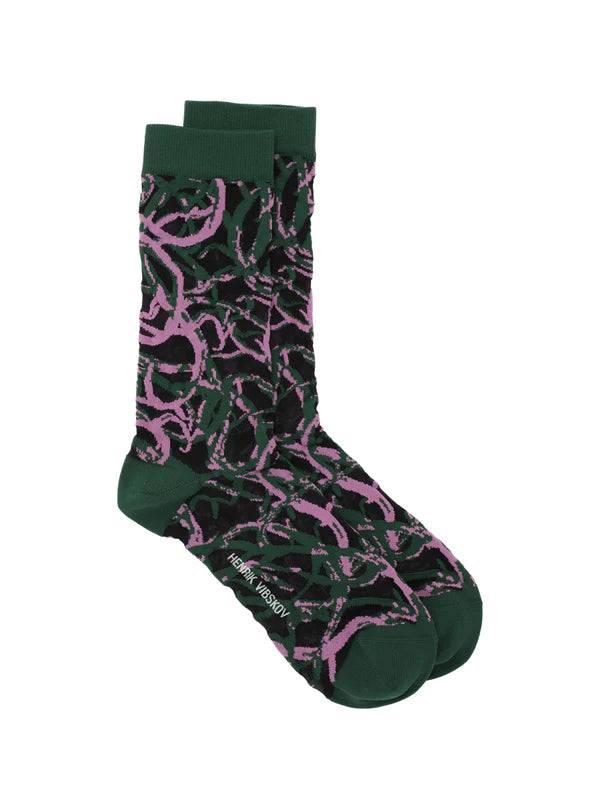 Henrik Vibskov BUBBLE WOOL SOCKS FEMME- Green Lavender Bubble – MMW Concept